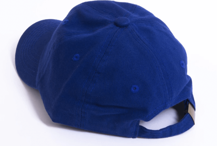 Royal Blue Unstructured Caps 5 panel with metal buckle – kustomteamwear.com