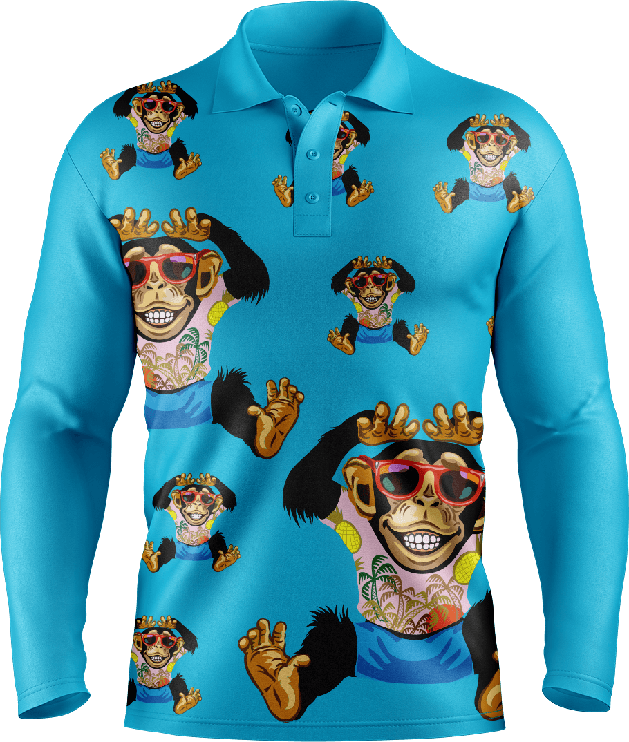 Cheeky Monkey Men's Long Sleeve Polo – kustomteamwear.com